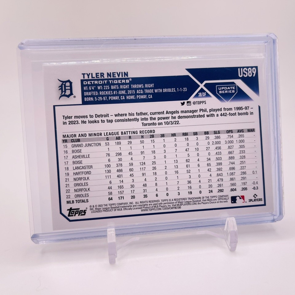 Tyler Nevin PARALLEL 2023 Topps Update Series Royal Blue Retail ...