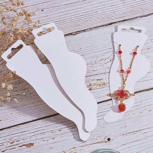 100Pcs Anklet Chains Display Cards Blank Kraft Paper Foot Chain ...