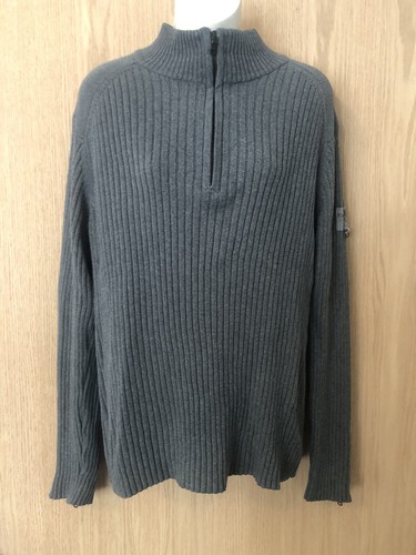 EXPRESS DESIGN STUDIO SLATE GRAY MEN’S PULLOVER SWEATER 1/4 ZIP LARGE ...