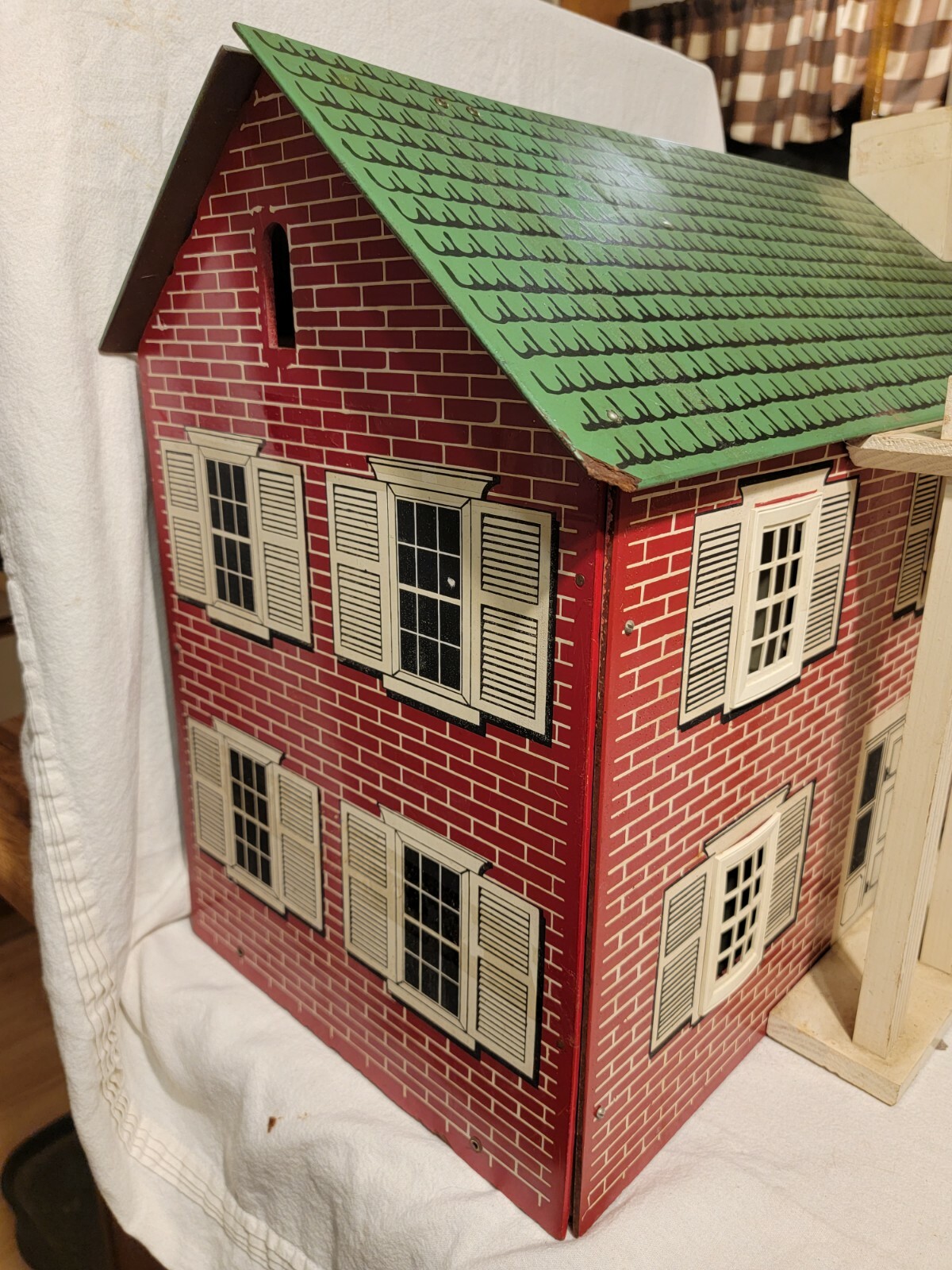 Vintage 1959 Rich Toys Masonite Williamsburg Brick Colonial Dollhouse ...