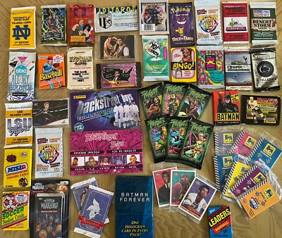 50 VINTAGE PACKS NON-SPORT/SPORT ASST. TRADING CARDS/STICKERS +BONUS ...