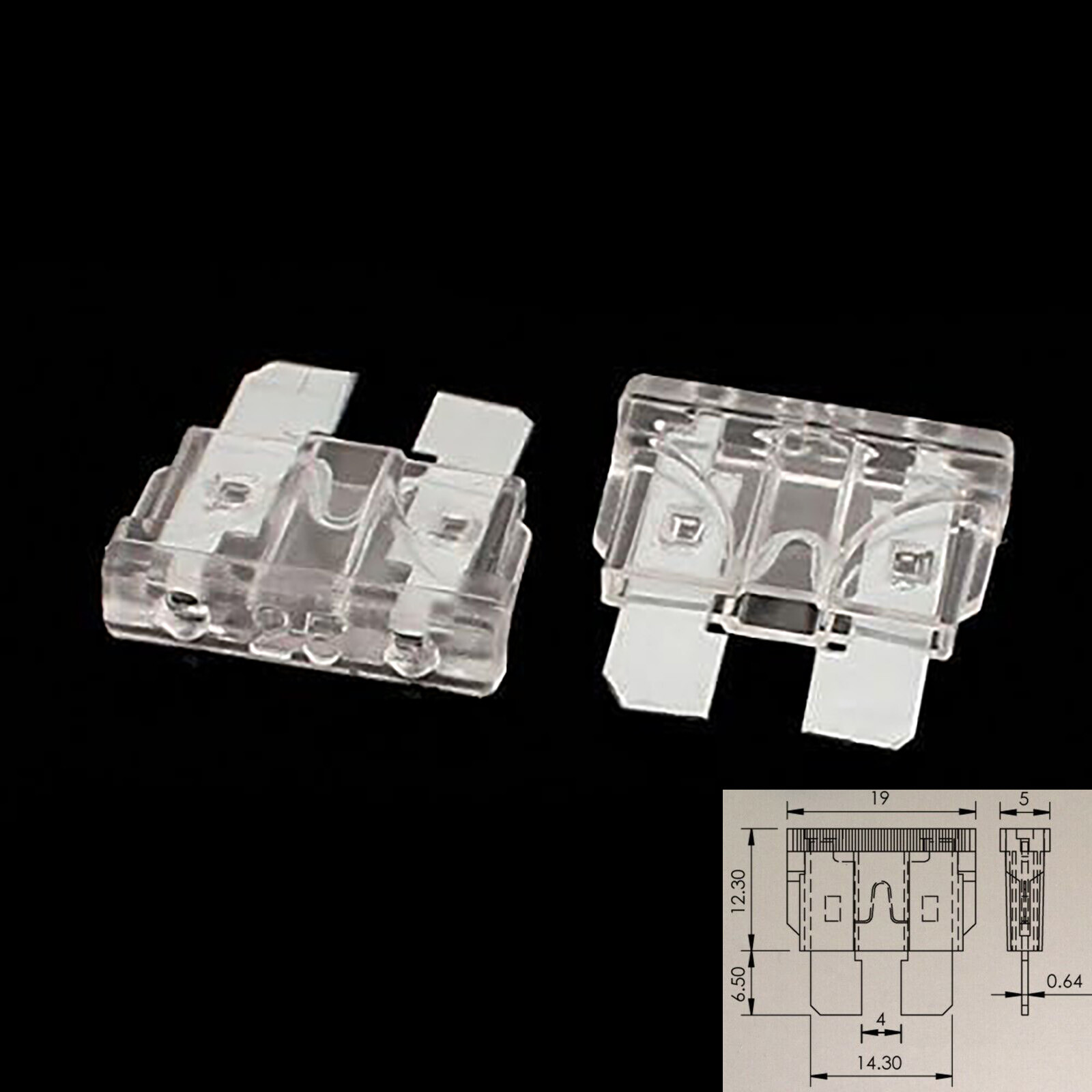 10 Pcs 25A Standard Blade Fuses - Clear Car Truck Auto Fuses 25 Amp ...