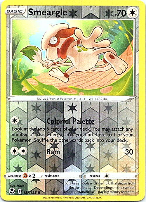 Smeargle 137/195 Pokemon Silver Tempest Reverse Holo Light Play | eBay