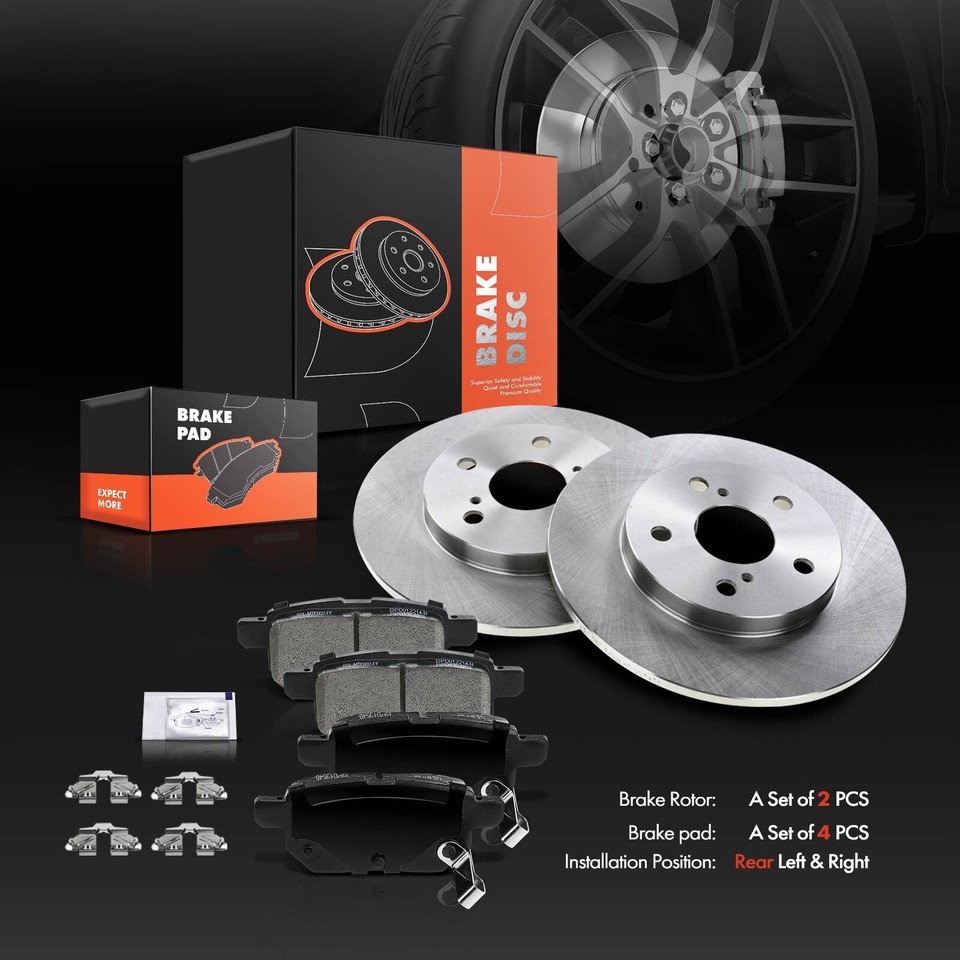 Rear Drilled Brake Rotors & Brake Pads for Toyota Matrix Scion xB ...