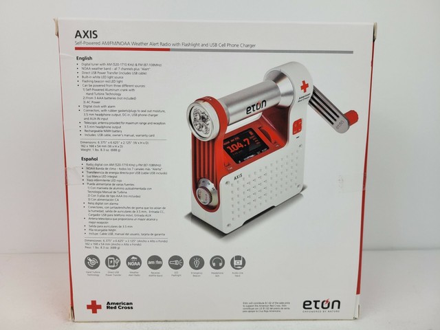 Eton American Red Cross Axis Self-powered Safety Hub With Weather Radio ...