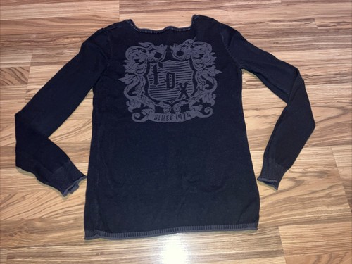 Fox Racing Pullover Womans L Black Sheer Long Sleeve Tight V Neck | eBay