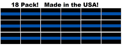 (18 Pack!) Thin Blue Line Window Decal Stickers Police Law Enforcement ...