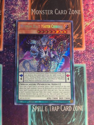 Yu-Gi-Oh! Mythical Beast Master Cerberus MP18-EN185 1st Edition Secret ...