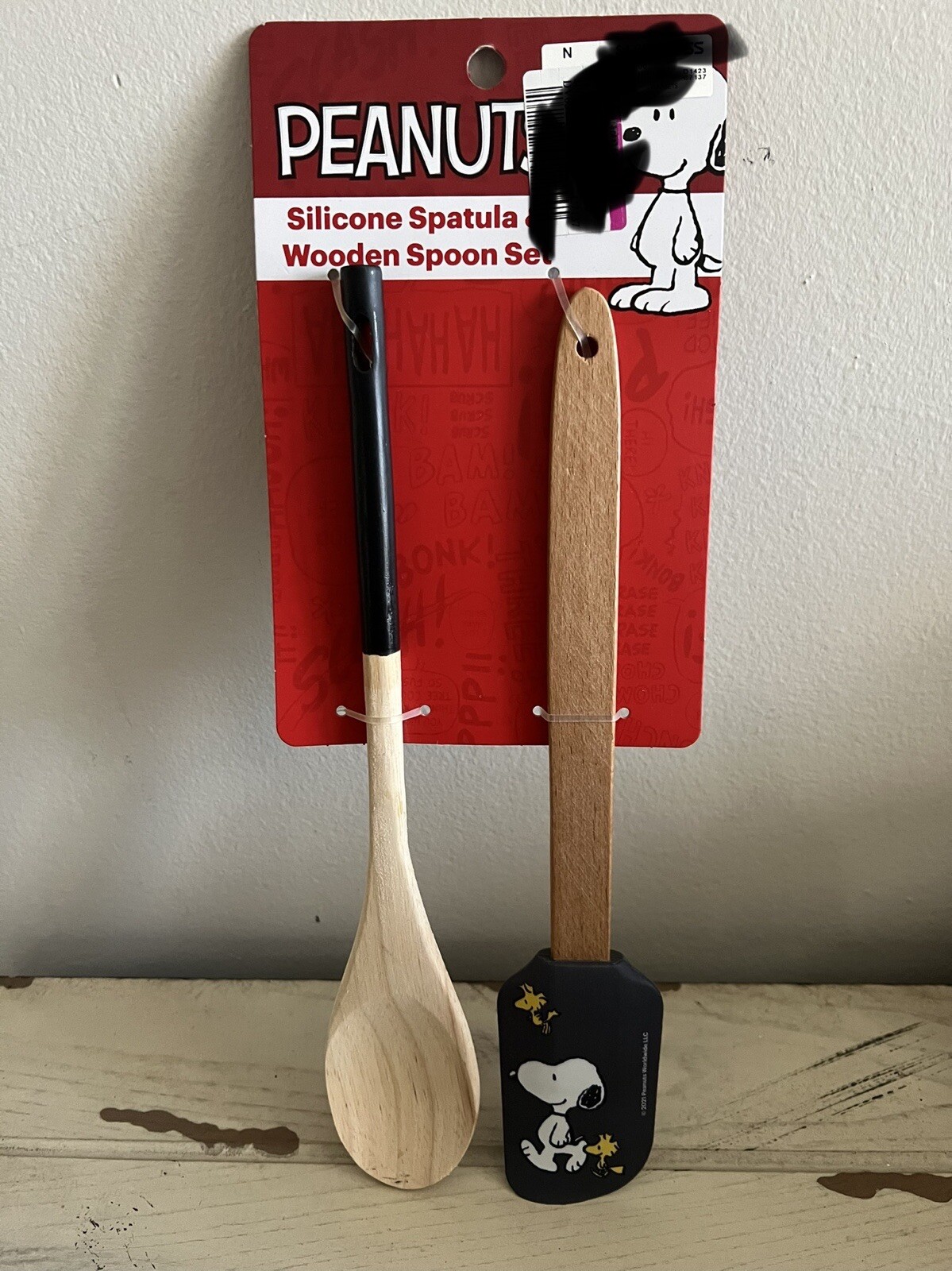 PEANUTS Snoopy Woodstock Spatula Wooden Spoon Set of 2 Blue | eBay