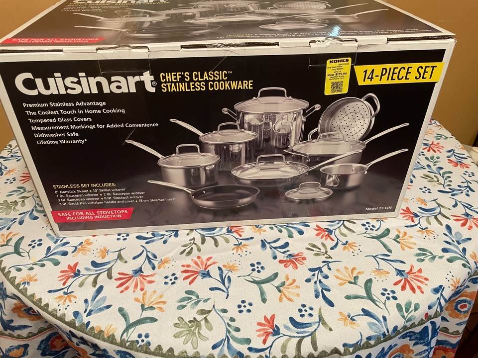 Cuisinart 14-Piece Cookware Set Chef's Classic Stainless Steel ...