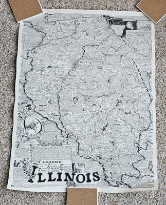 Unique Illustrated Map of Illinois Poster | eBay