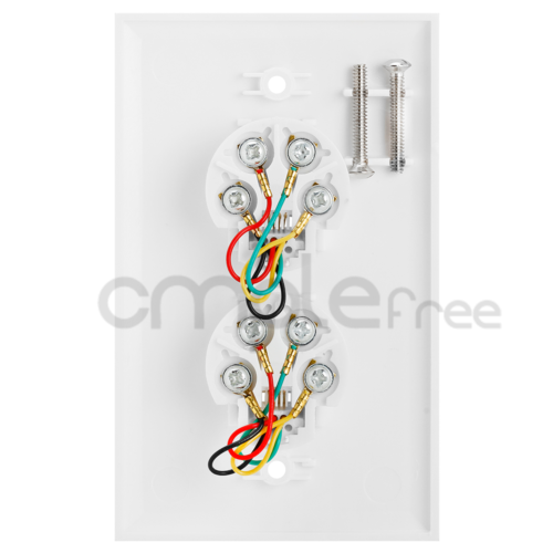 3x Phone Wall Plate RJ11 RJ12 Double Telephone Modular Duplex CAT3 6P ...