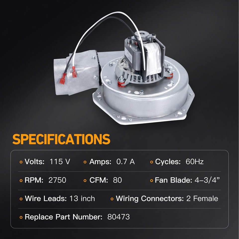80473 Exhaust Blower Fit US Stove USSC Ashley King Vogelzang Breckwell ...