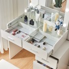 Dressing Table with LED Lighted Mirror Makeup Lady Dresser Desk Table ...