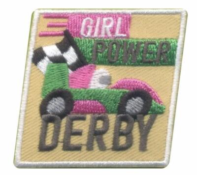 GIRL POWER DERBY Powderpuff Fun Patches SCOUT GUIDE car racer powered ...