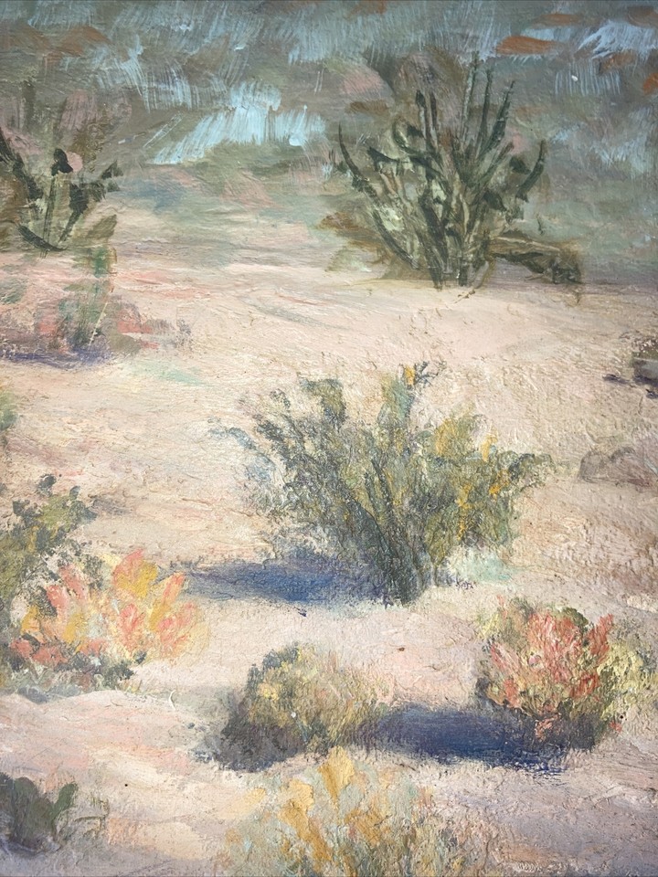 California Artist Vintage Oil Painting Mojave Desert Jessie Viola ...