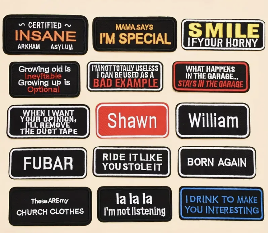 BIKER MOTORCYCLE - FUNNY MEMES - Iron On/Sew-On Embroidered Patches ...