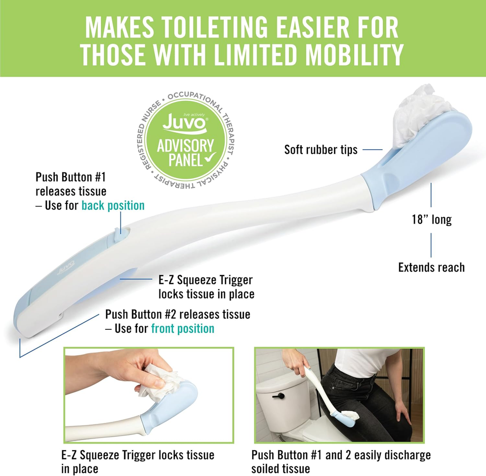 Toilet Aid - Personal Bottom Wiping Tool, Bathroom Mobility Aid for ...