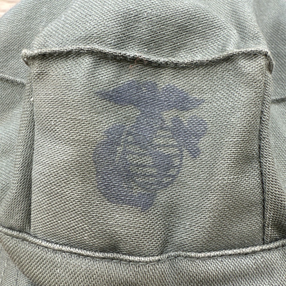 1987 USMC Utility Cap OG-107 Sateen Hat Olive Drab Marine Corps Issue ...