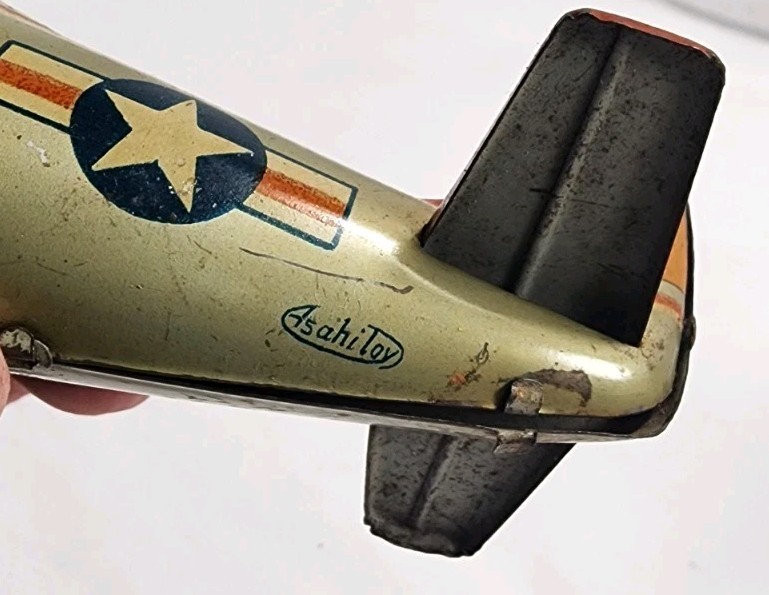 Vintage MARX / Asahitoy Tin Friction USAF Fighter Plane Airplane Made ...