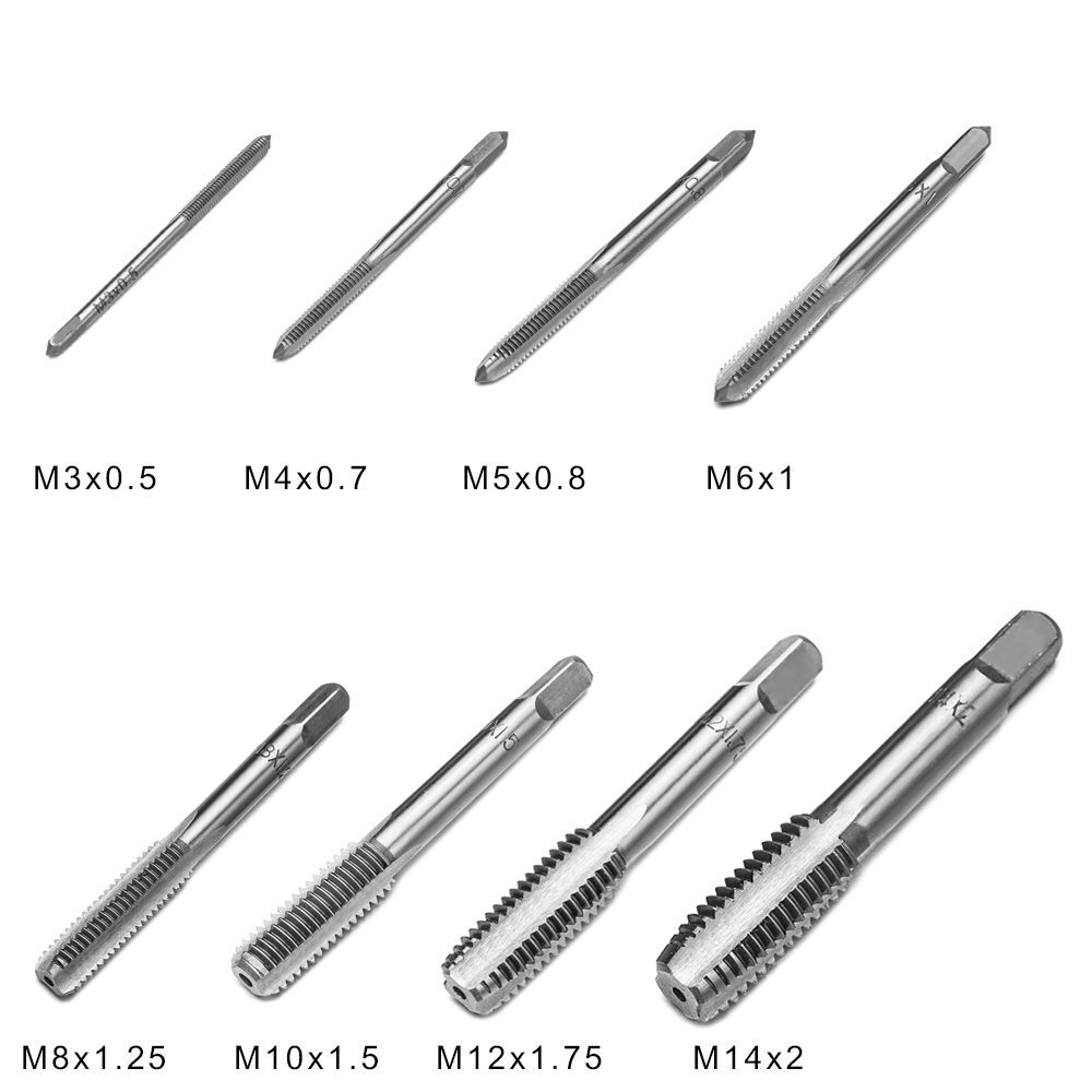 Screw Threading Kit Metric Drill Bit Hand Straight Flute Taps Thread ...