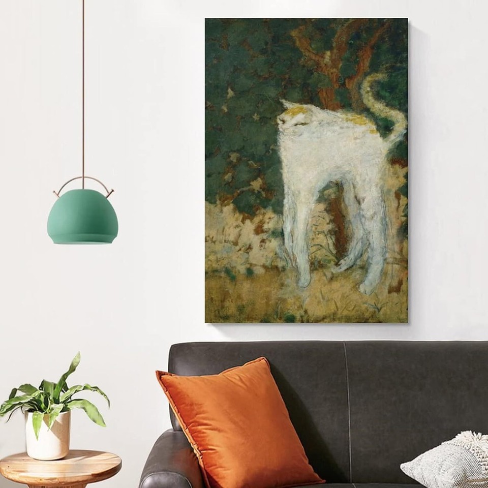 Pierre Bonnard - The White Cat Poster Decorative Painting Canvas Wall ...
