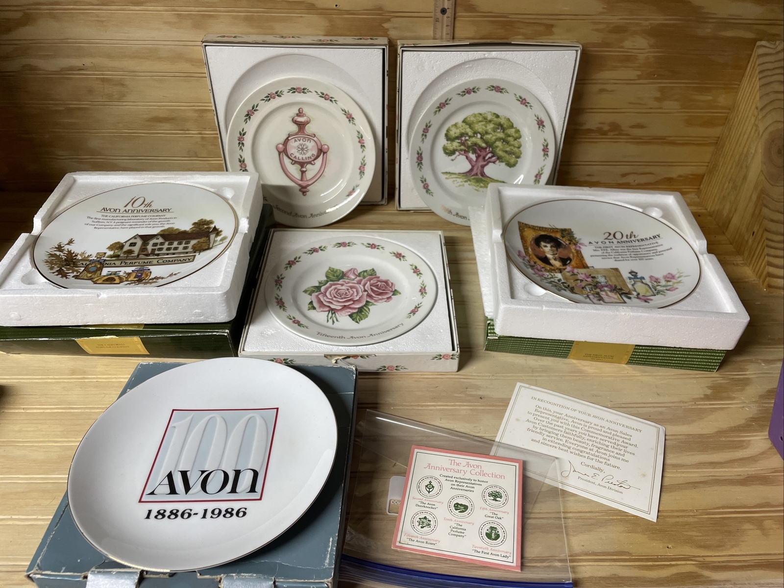 AVON 2nd, 5th, 10th, 15th, 20th, 100th Anniversary Plates set in ...