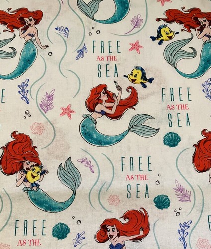 Disney Fabric Ariel Free as Sea Little Mermaid sold by the yard, 1/2 ...