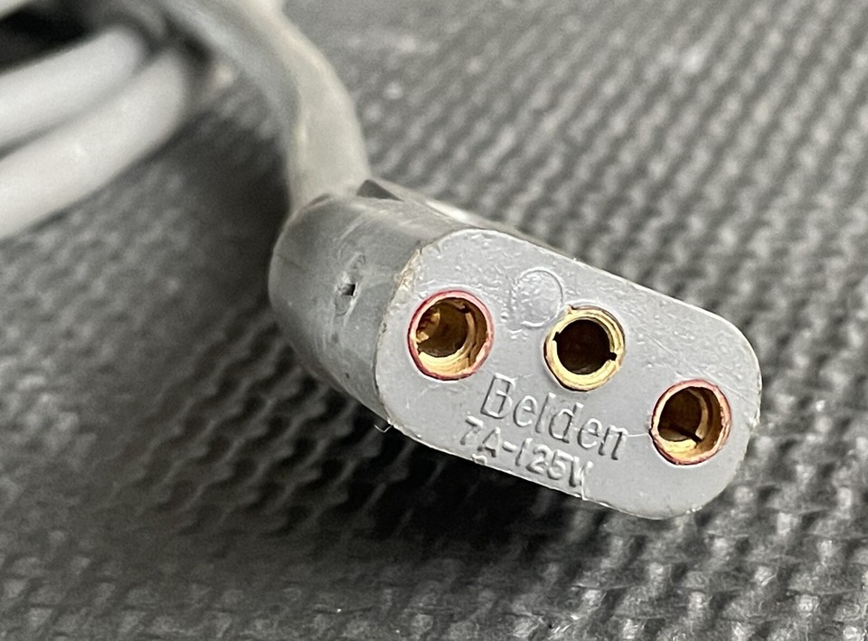 vintage BELDEN 8' 3-pin oval-end AC Cable Power Cord ARP 2600 Wurlitzer ...
