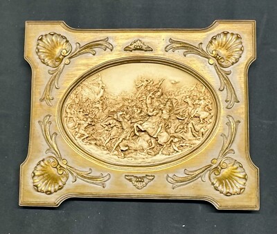 Justin Mathieu 19th C. bas-relief, St. Louis & his Crusaders vs. the ...