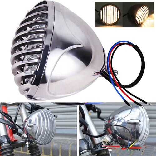 Chrome Motorcycle Front Headlight For Harley Chopper Bobber Cafe Racer ...