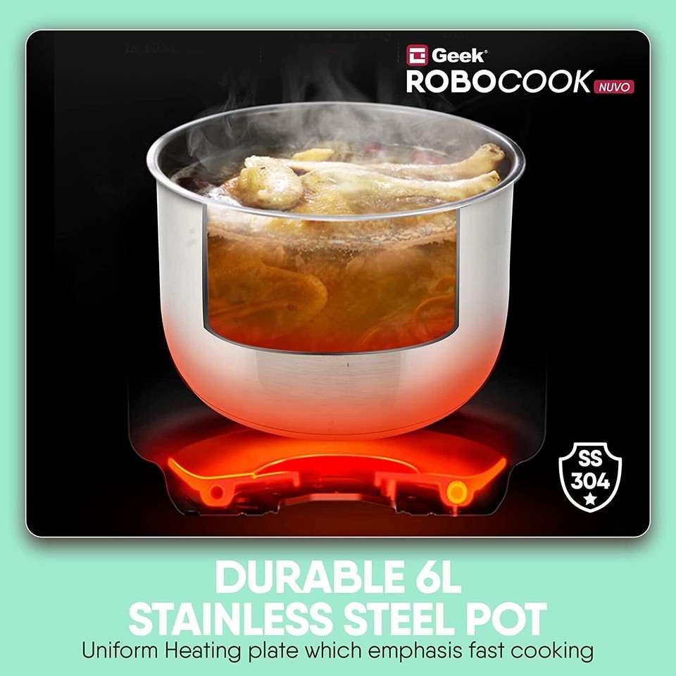 Geek Robocook Nuvo 8 Litre Electric Pressure Cooker / Express Shipping ...