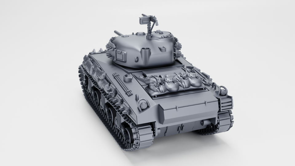 Wargame 3D Miniature WW2 US Sherman M4 Mid Production Cast Nose Tank ...
