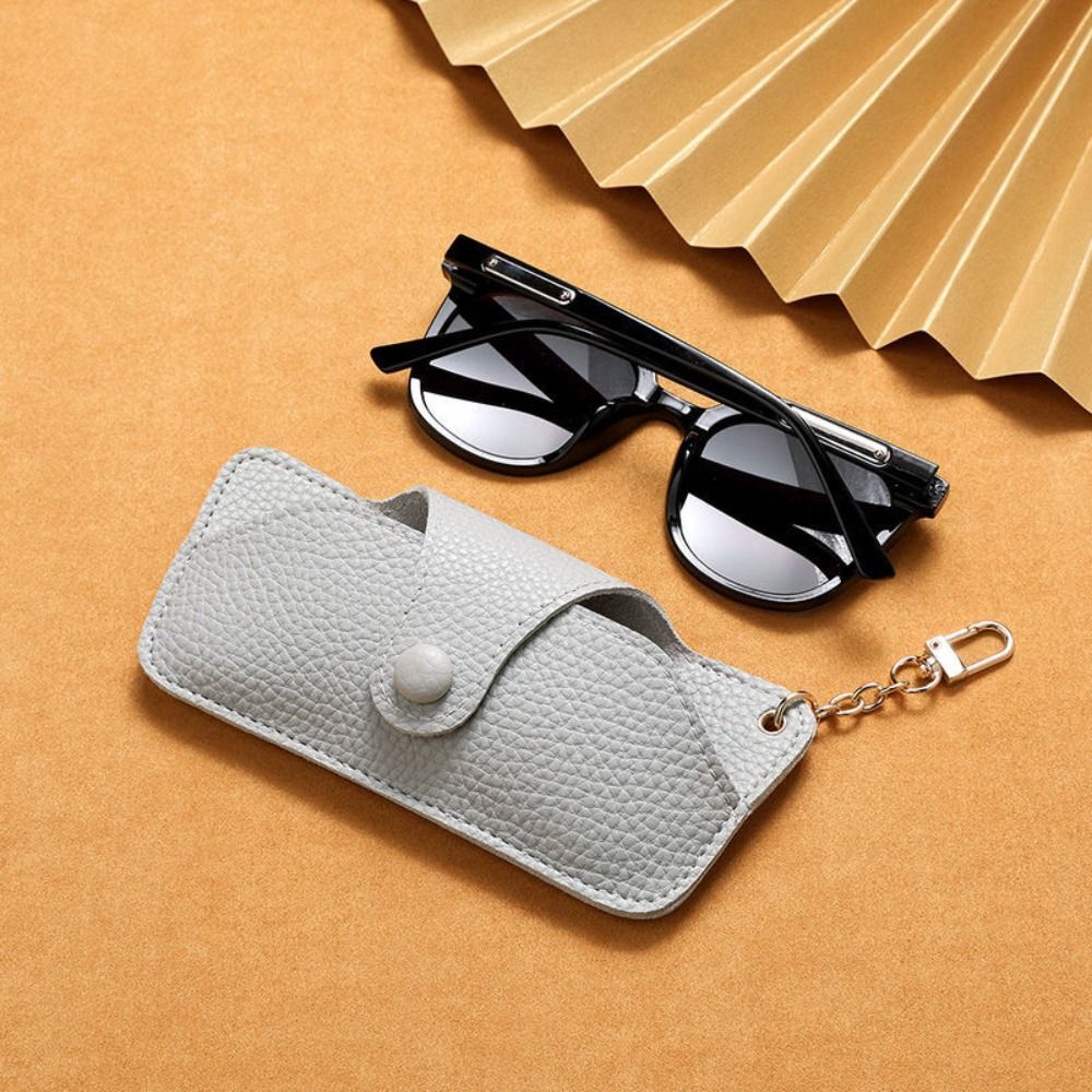 with Keychain Glasses Bag Anti Pressure Spectacle Case Women Men | eBay ...
