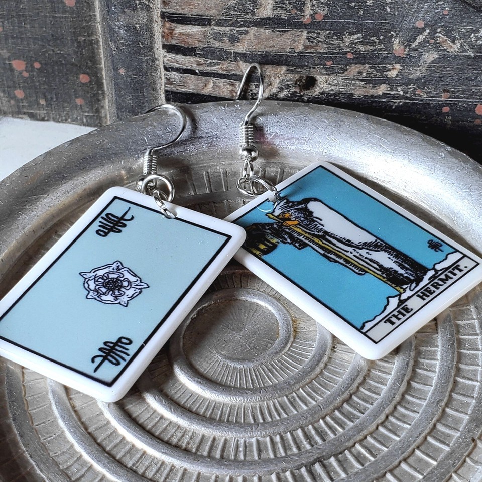 Mystical Tarot Card The Hermit Oracle Archetype Lightweight Earrings | eBay
