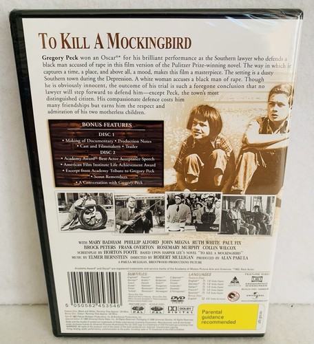 To Kill A Mockingbird (Gregory Peck) 2 Disc Special Edition R4 DVD, New ...