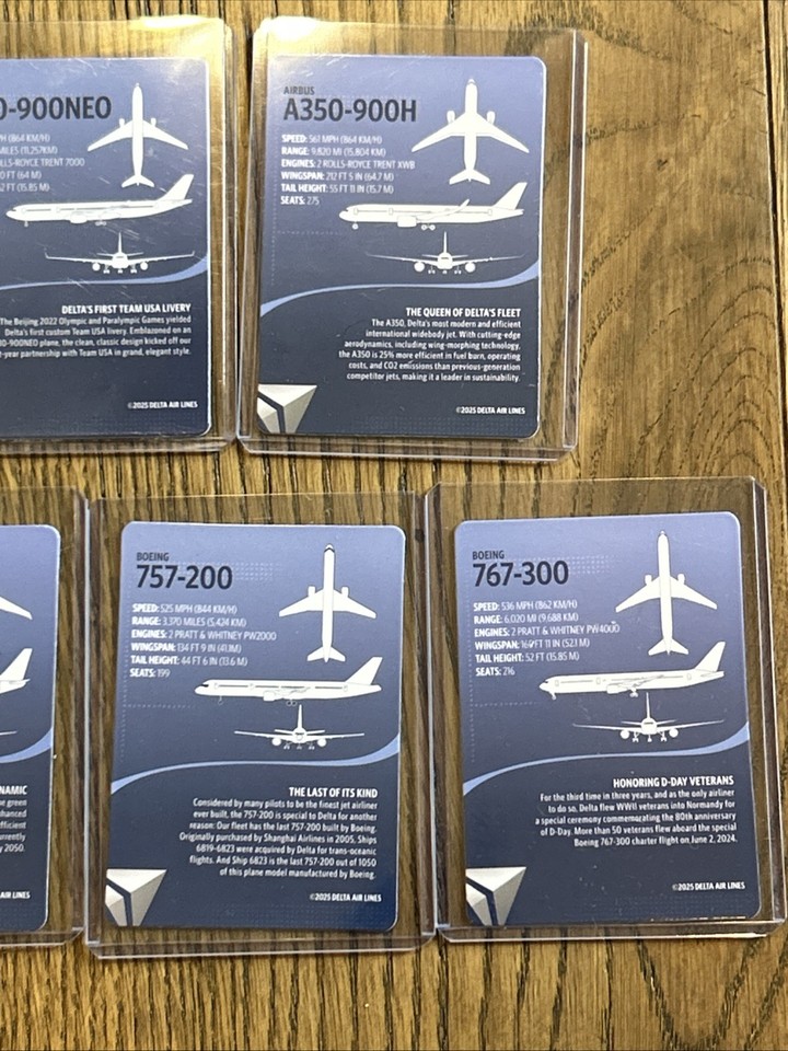Lot of 7 NEWLY Released 2025 Delta Pilot Trading Cards #65-71 100th ...