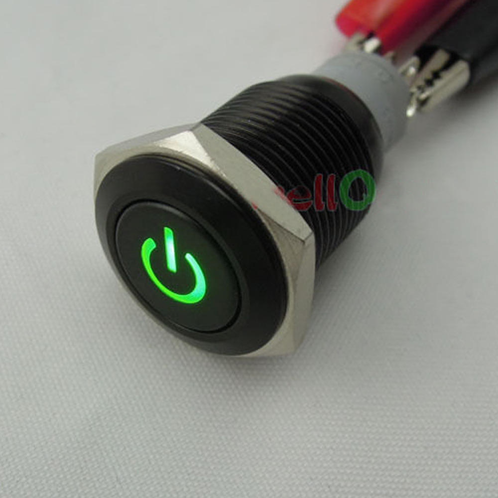 16mm 12V KFZ Einbauschalter Drucktaster Taster Druckschalter LED ...