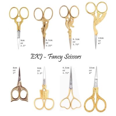 EXJ-Multi Purpose Fancy Scissors - Gold Plated Handle - Fancy Sewing ...