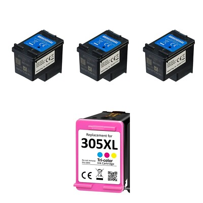 Ink For HP Deskjet 2720 inkjet Printer 305XL 3 Blk & 1 Col cartridge ...