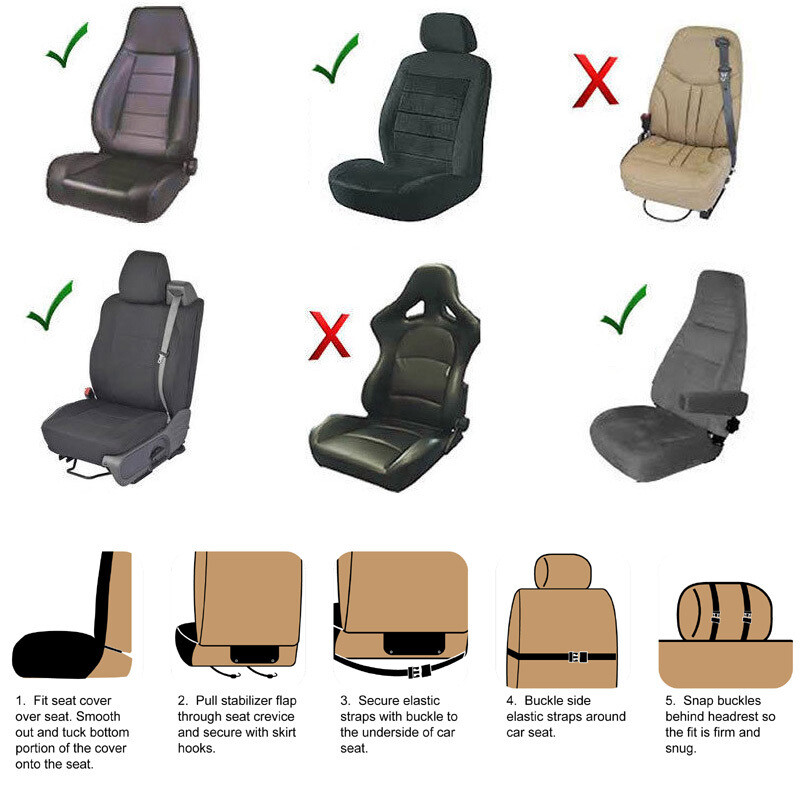 New NCAA Ohio State Buckeyes Car Truck SUV 2 Front Sideless Seat Covers ...