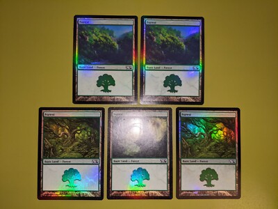 5 FOIL Forest Magic 2014 Core Set M14 #246, #248 and # 249 MTG 5 | eBay