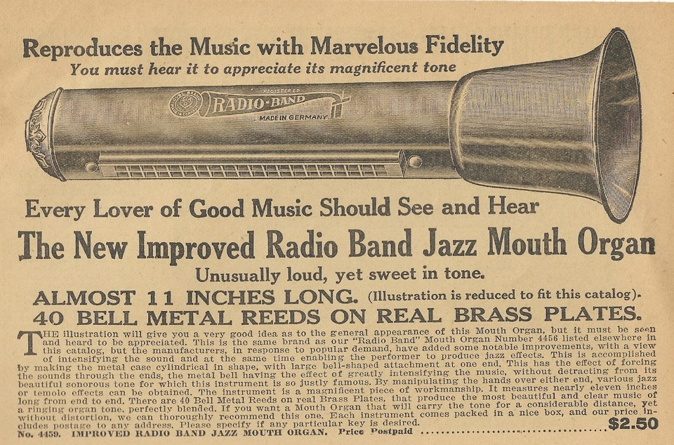 Vintage 1930's Catalog Advertising Harmonica Music - Nero Mouth Organ ...