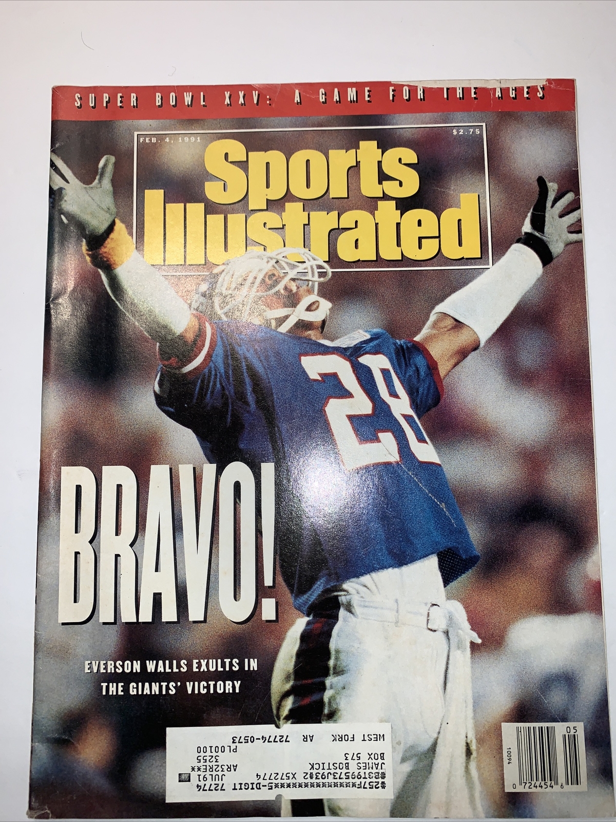 Sports Illustrated February 1991 Everson Walls New York Giants | eBay