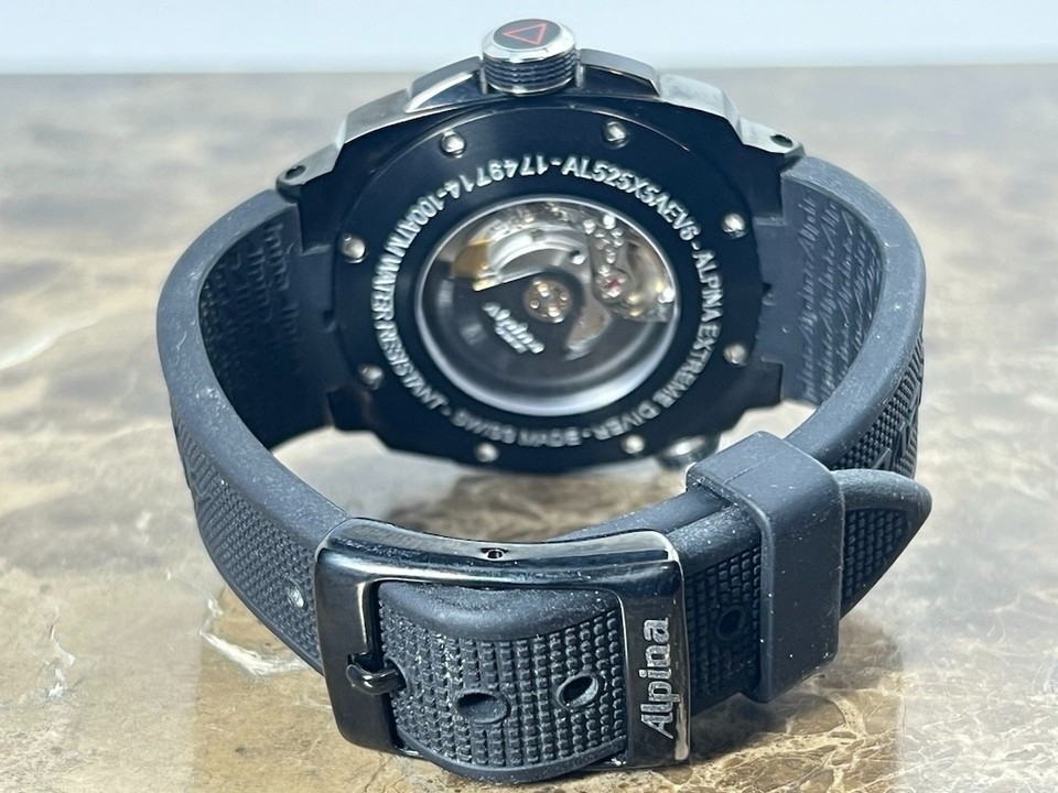 Alpina Black Ocean Extreme Diver Automatic 48mm Black Dial Tactical ...