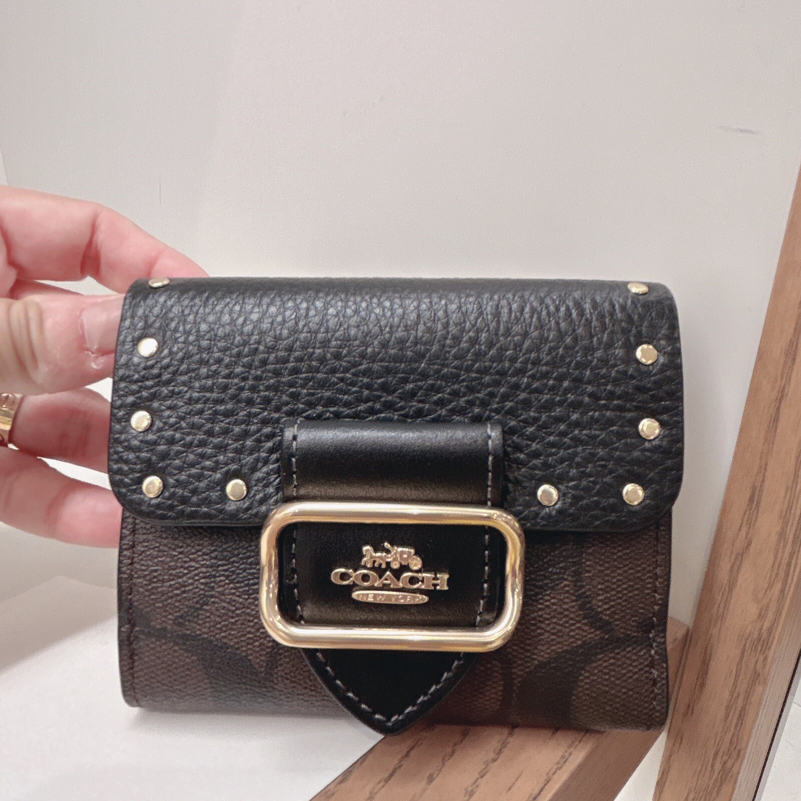 NWT Coach Small Morgan Wallet In Colorblock Signature Canvas With ...