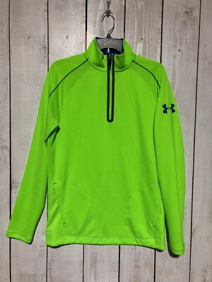 UNDER ARMOUR LOOSE MENS NEON QUATER ZIP RUNNING PULLOVER SIZE SMALL | eBay