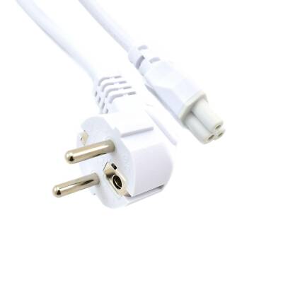 White EU C5 Cloverleaf Clover Leaf Power Cable Cord Lead for Laptops ...