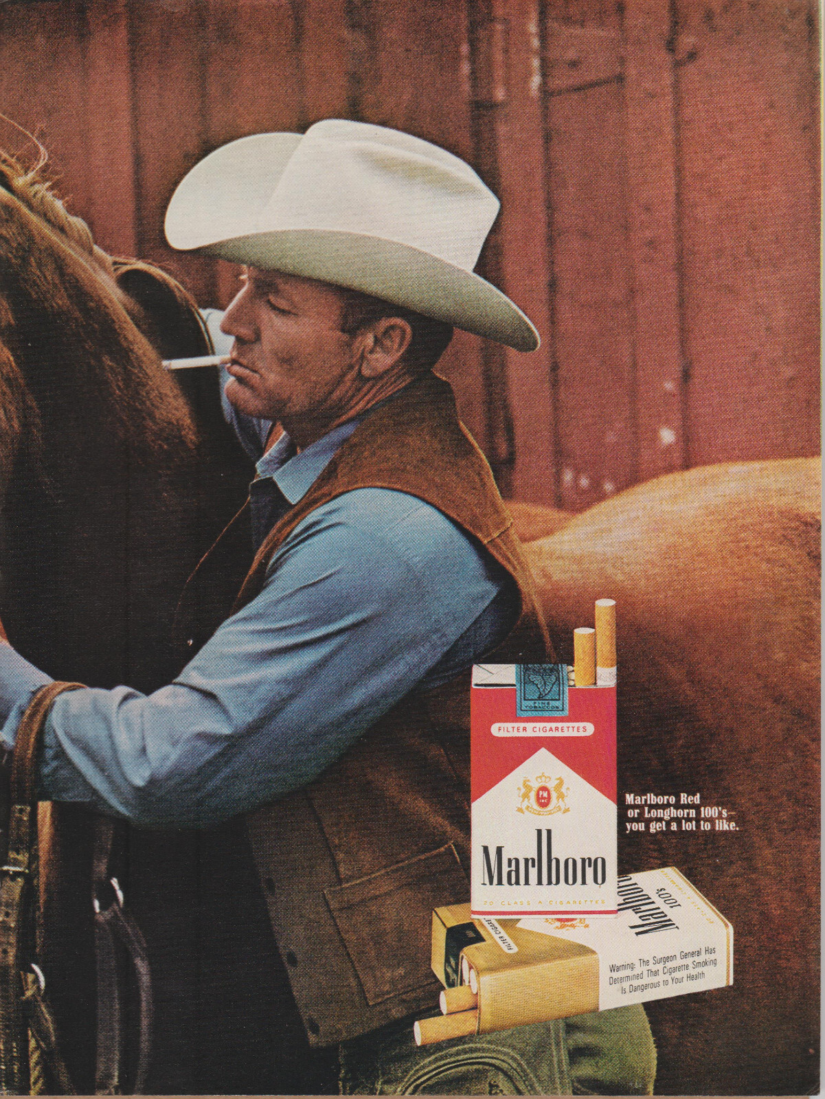 1970 Marlboro Cigarettes - Cowboy Gets Horse Ride Ready - 2 Page Print ...
