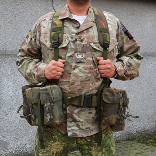 British Army CHEST RIG DPM Tactical Airborne Webbing Set Woodland PLCE ...